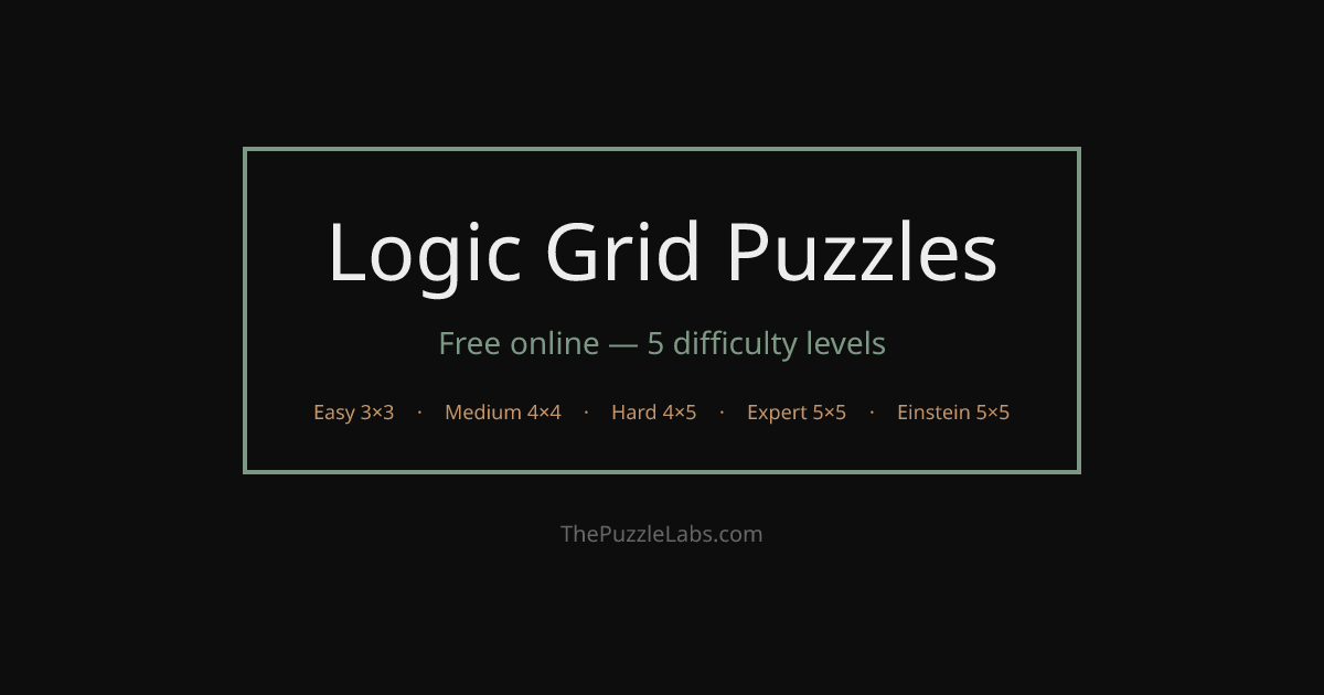Logic Grid Puzzles — Free Logic Puzzles Online | ThePuzzleLabs
